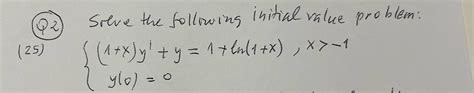 solved solve the following initial value problem