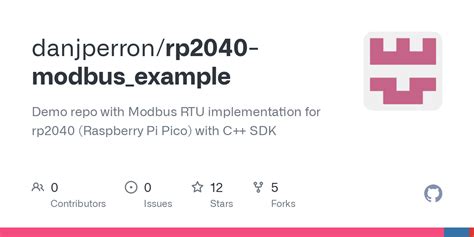 Github Danjperronrp2040 Modbusexample Demo Repo With Modbus Rtu Implementation For Rp2040