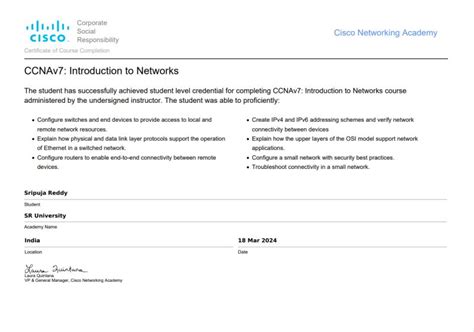 Sripuja Reddy On Linkedin Im Happy To Share That Ive Obtained A New Certification Ccnav7 From