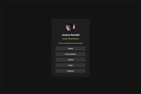 Frontend Mentor Social Links Profile Solution Using Html And Plain Css Coding Challenge Solution