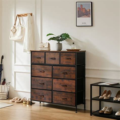 Fabric Dresser 9 Drawer Tall Storage Dresser Tower Fabric And Wood