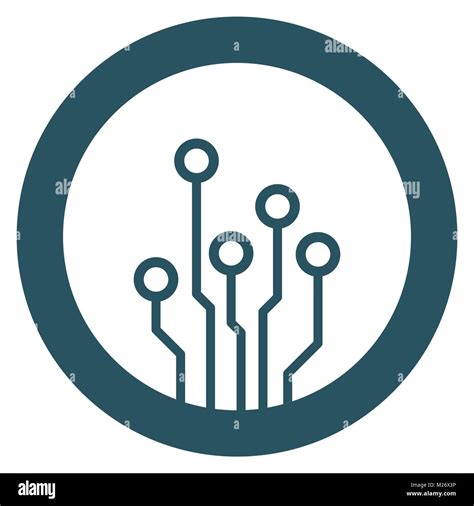Circuit Board Icon Technology Scheme Symbol Flat Vector Illustration