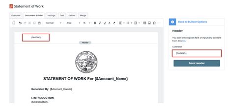 Header And Footer In The Formstack Documents Native Builder