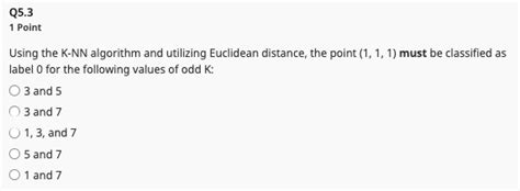 Solved Euclidean Distance Given Two Vectors X Chegg