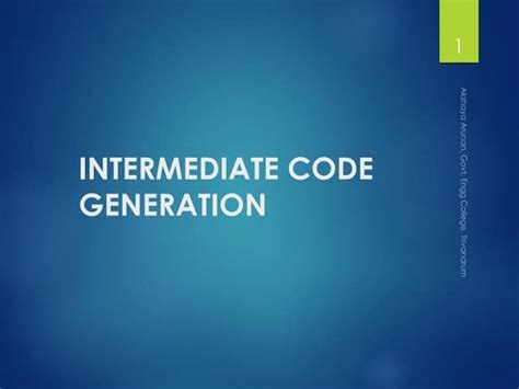 Intermediate Code Generation Ppt