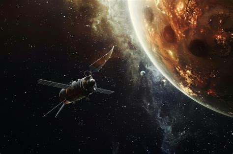 Premium Photo Autonomous Space Probe Near Planet In Outer Space