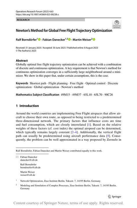 pdf newton s method for global free flight trajectory optimization