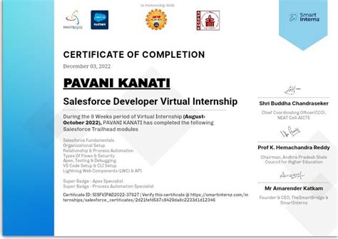 Kaniti Pavani On Linkedin Salesforcedeveloper Certified Trailblazer Smartinternz