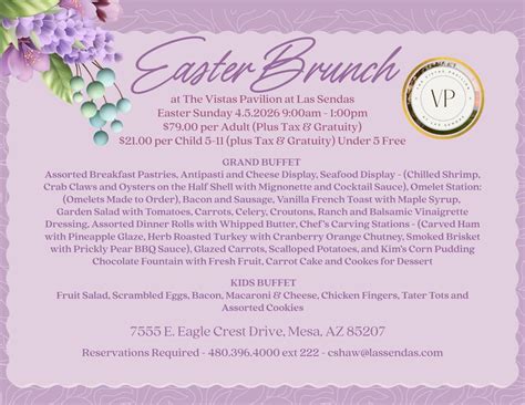 Easter Brunch Tickets 7555 E Eagle Crest Dr Mesa Az United States
