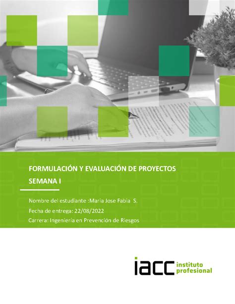 Evaluacion Y Formulacion De Proyectos 1 FormulaciÓn Y EvaluaciÓn De