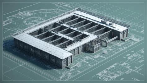 3d Wireframe Render Of A Prison Architecture Abstract Ai Generated