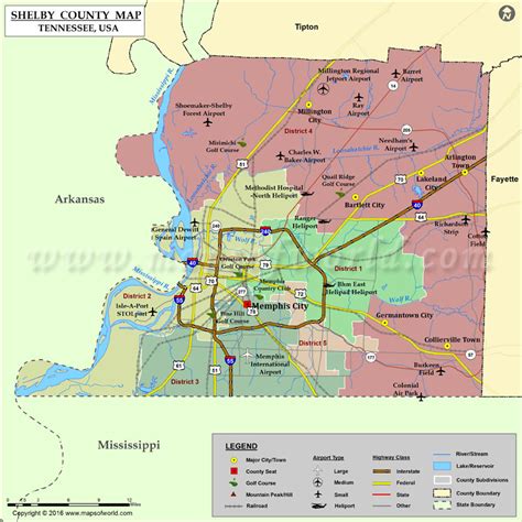 Shelby County Tn Map Map Of Shelby County Tennessee