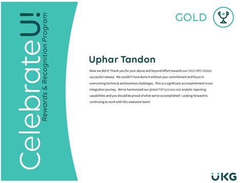Uphar Tandon On Linkedin Goldaward Ukgjourney Ukg Goldaward 13 Comments