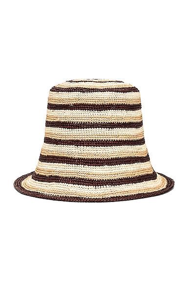 Clyde Opia Hat In Cream Tan Brown Fwrd