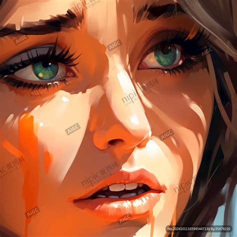 Ai创作图写实人物插画 数字美女插画 美女眼睛插画 厚涂头像 眼睛受伤的女孩手绘 写实眼睛 高精女孩原画稿 美女插画画 厚涂少女 人物眼睛表情