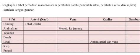 Lengkapilah tabel perbedaan macam-macam | StudyX
