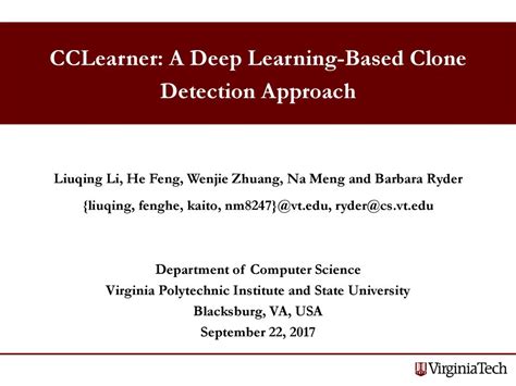 Cclearner A Deep Learning Based Clone Detection Approach Ppt Download