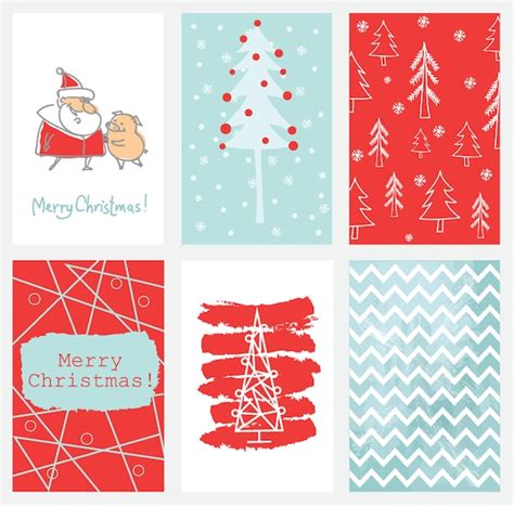 만화 Cmyk 크리스마스 카드 무료 벡터