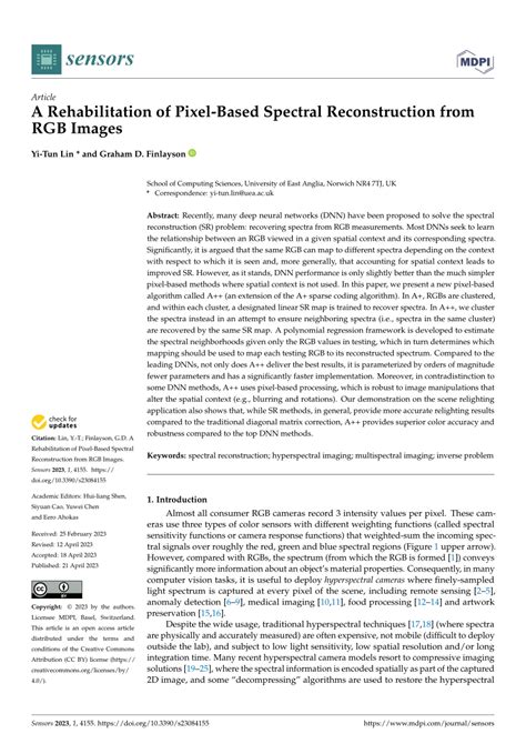 Pdf A Rehabilitation Of Pixel Based Spectral Reconstruction From Rgb