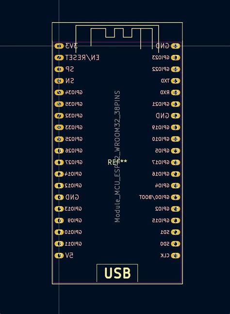 Esp Wroom 32 Module 38 Pins Kicad 7 Digitaal Domoticx