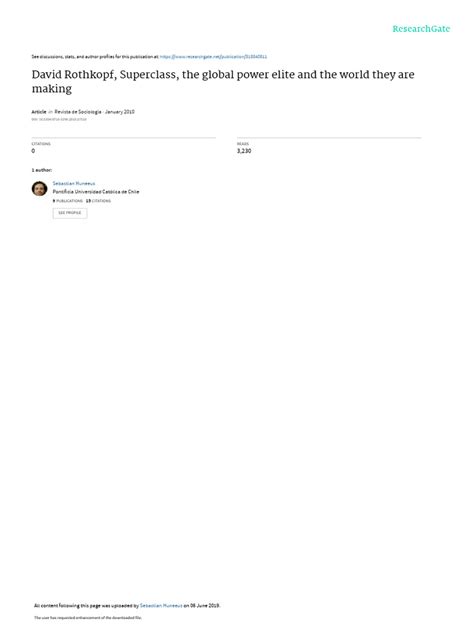 David Rothkopf Superclass The Global Power Elite A Pdf Chile