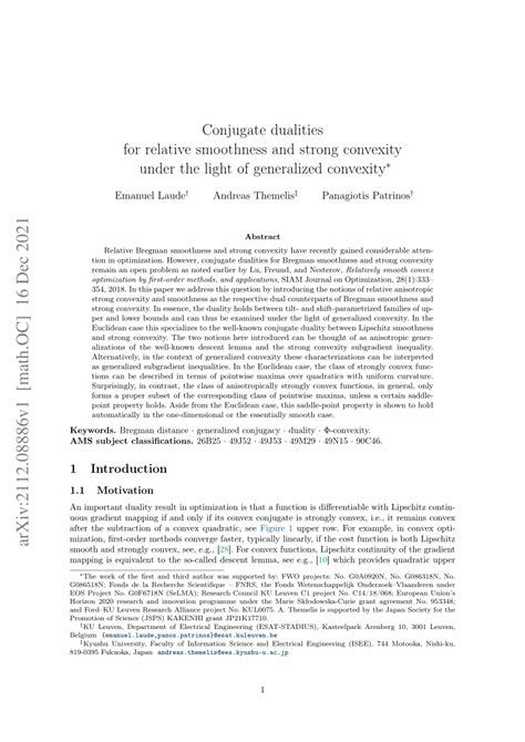 Pdf Conjugate Dualities For Relative Smoothness And Strong Convexity