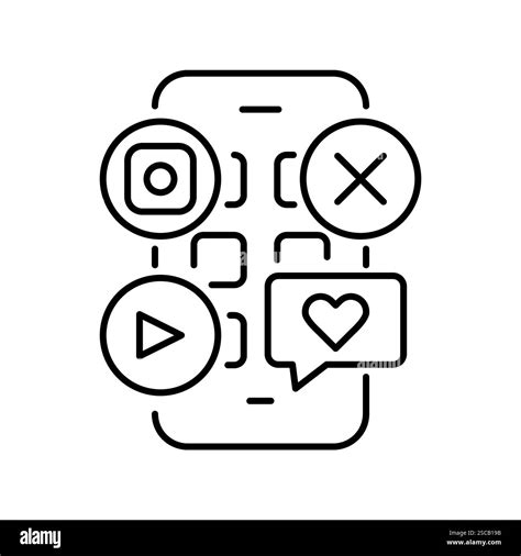 Digital Platforms Black Line Icon Vector Isolated Element Editable Stroke Stock Vector Image