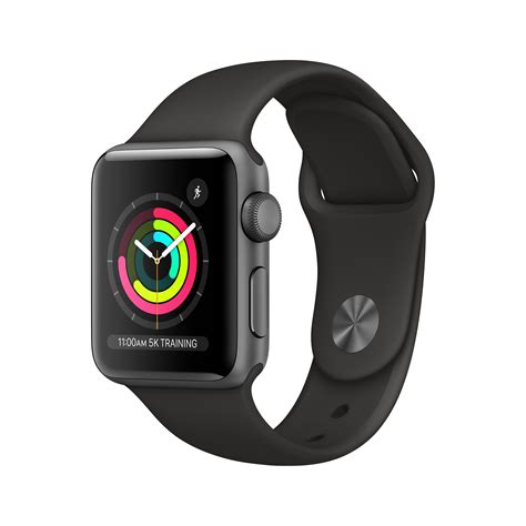 Apple Watch Series 3 GPS Space Gray - 38mm - Black Sport Band - Walmart.com
