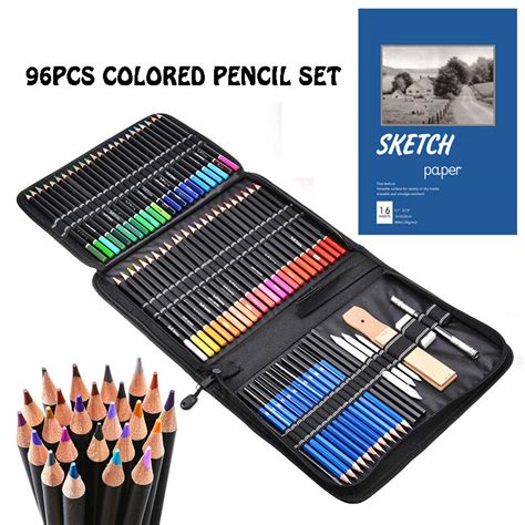 96pcs 전문 스케치 연필 세트 드로잉 키트 숯 오일 컬러 연필 A5 그림 책 학생 그림 미술 용품 펜 연필 And 쓰기 공급
