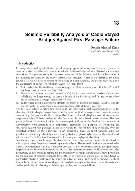 Pdf Seismic Reliability Analysis Of Cable Stayed Bridges