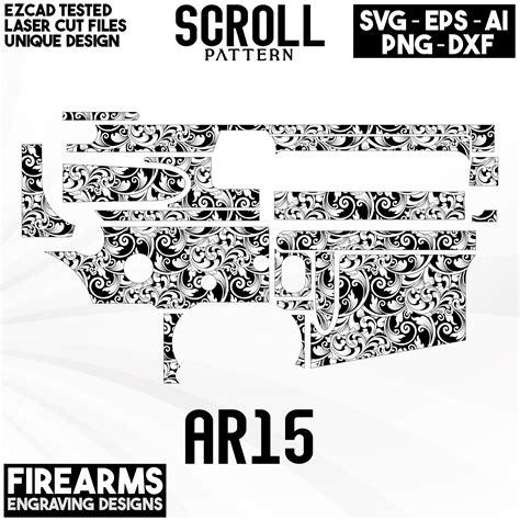 scroll work laser engraving design for ar15 firearm custom ar15