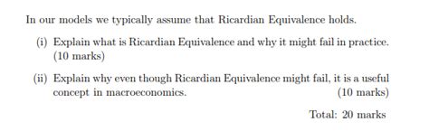 Solved In Our Models We Typically Assume That Ricardian
