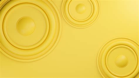 노란색 배경에 많은 노란색 스피커 라우드 스피커 3d 모델 및 그림 0명에 대한 스톡 사진 및 기타 이미지 0명 3차원 형태 개념 Istock