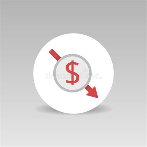 Dollar Decline Vector Round Icon Crisis Concept2 Stock Vector