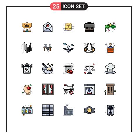 25 Thematic Vector Filled Line Flat Colors And Editable Symbols Of Education Monitoring Delete