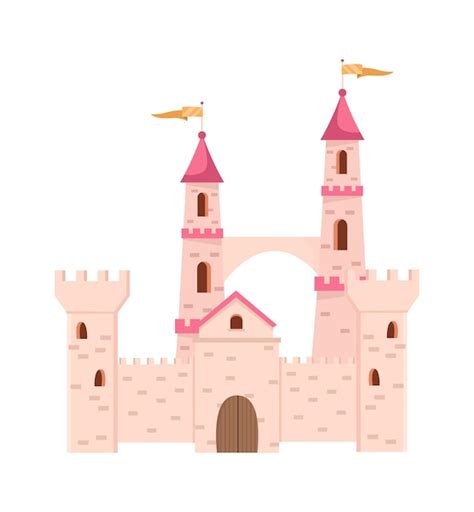 마법의 동화 성 벡터 일러스트 레이 션 프리미엄 벡터