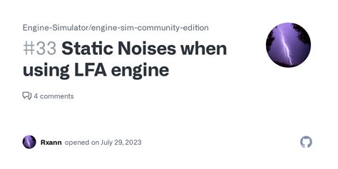 Static Noises When Using LFA Engine Issue Engine Simulator Engine Sim Community Edition