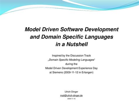 Ppt Model Driven Software Development And Domain Specific Languages