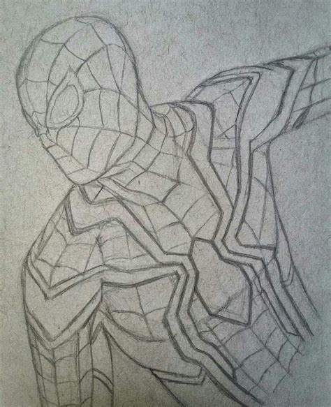 Iron Spider Sketch Spider Man Comics Amino