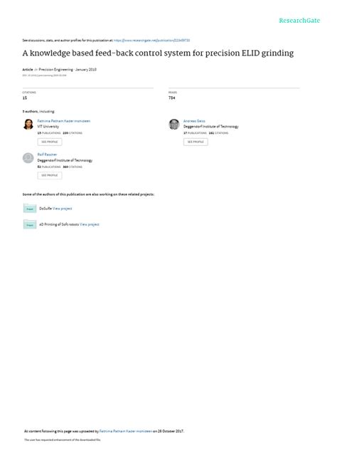 A Knowledge Based Feed Back Control System For Pre Pdf Grinding Abrasive Cutting Abrasive