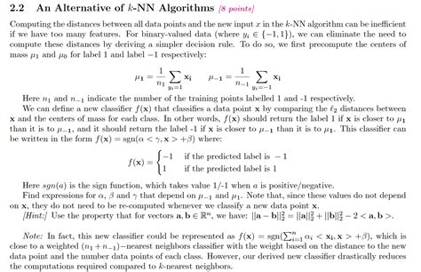 Solved 22 An Alternative Of K Nn Algorithms 8 Points