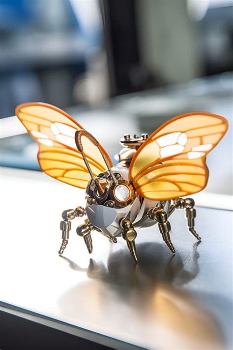 Fantasy Robot Butterfly In Metal Style Cyborg Insect Concept Robotic Bug Science Fiction AI