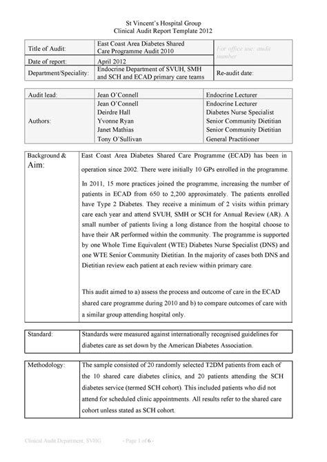 Audit Findings Report Template Best Template Ideas