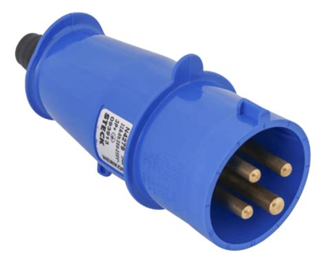 Plug Industrial Macho Azul 3pt 32a 220240v 9h Ip44 Steck Em