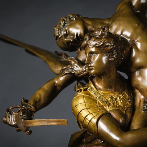 ‘gloria Victis A Patinated Bronze Figural Group By Mercié Cast By