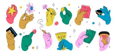 Cartoon Arms Holding Objects Hands With Items Vectors Graphicriver