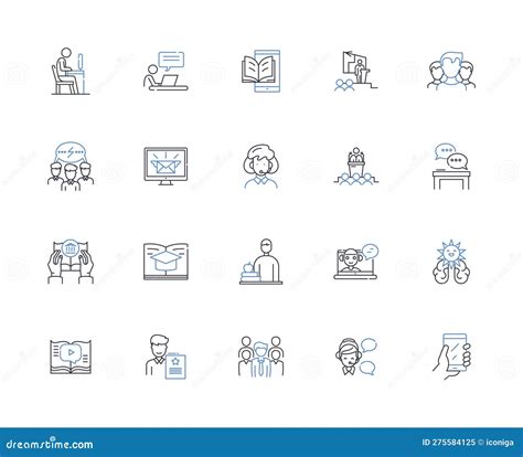 Helper Line Icons Collection Support Assistance Guide Aid