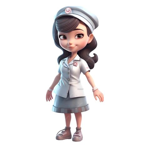 Free Photo 3d Rendering Of A Cute Nurse With A Cap And Uniform