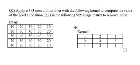 Solved Q Apply A Convolution Filter With The Following Chegg
