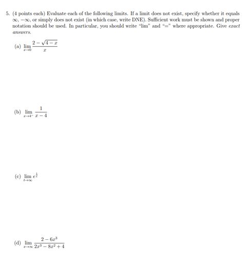 Solved Points Each Evaluate Each Of The Following Chegg